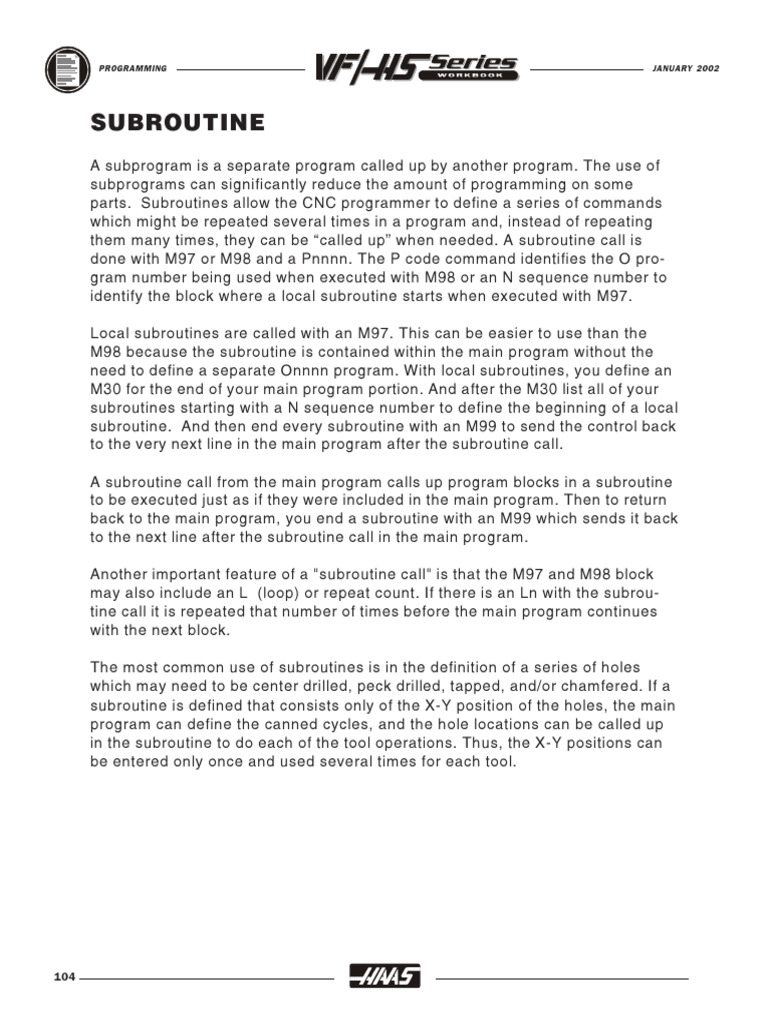 CNC Programming: Subroutines Explained | PDF | Writing | Human Communication