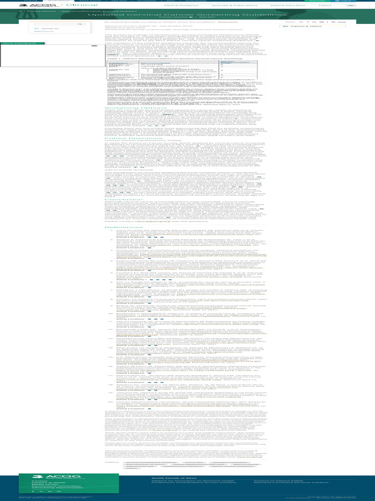 Updated Cervical Cancer Screening Guidelines - ACOG | PDF | Cervical ...