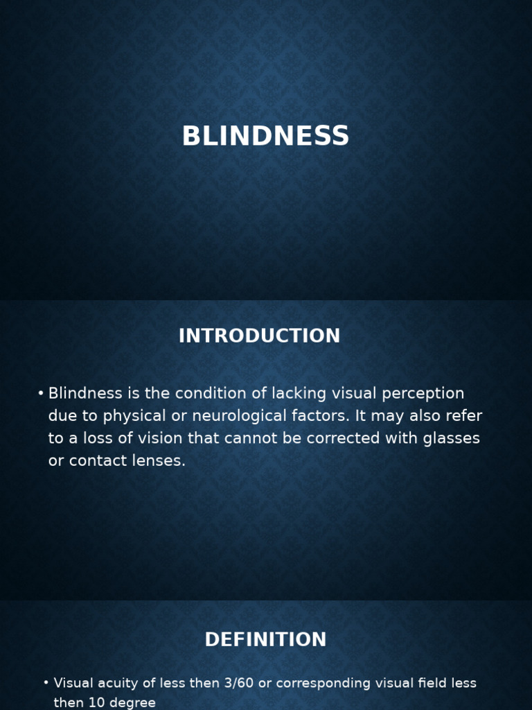 Understanding Blindness: Causes & Risks | PDF