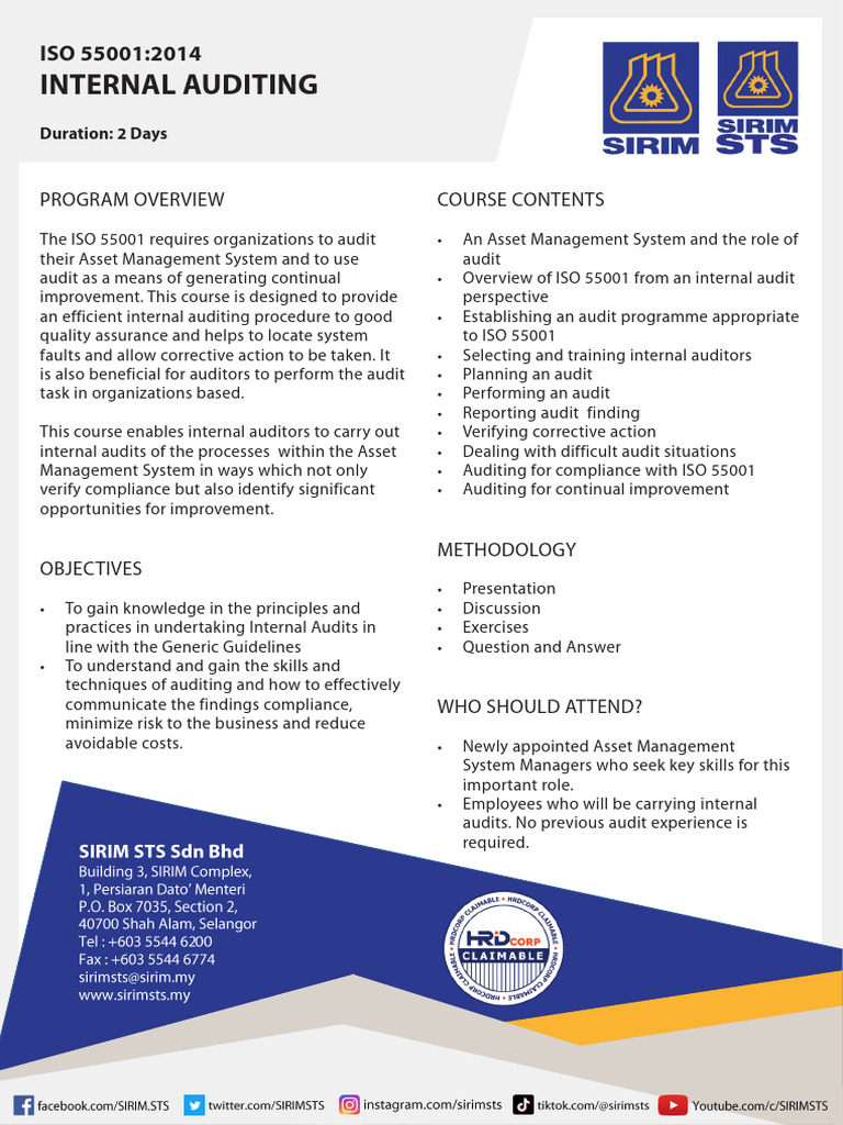 ISO 55001 Internal Auditor | PDF | Audit | Internal Audit