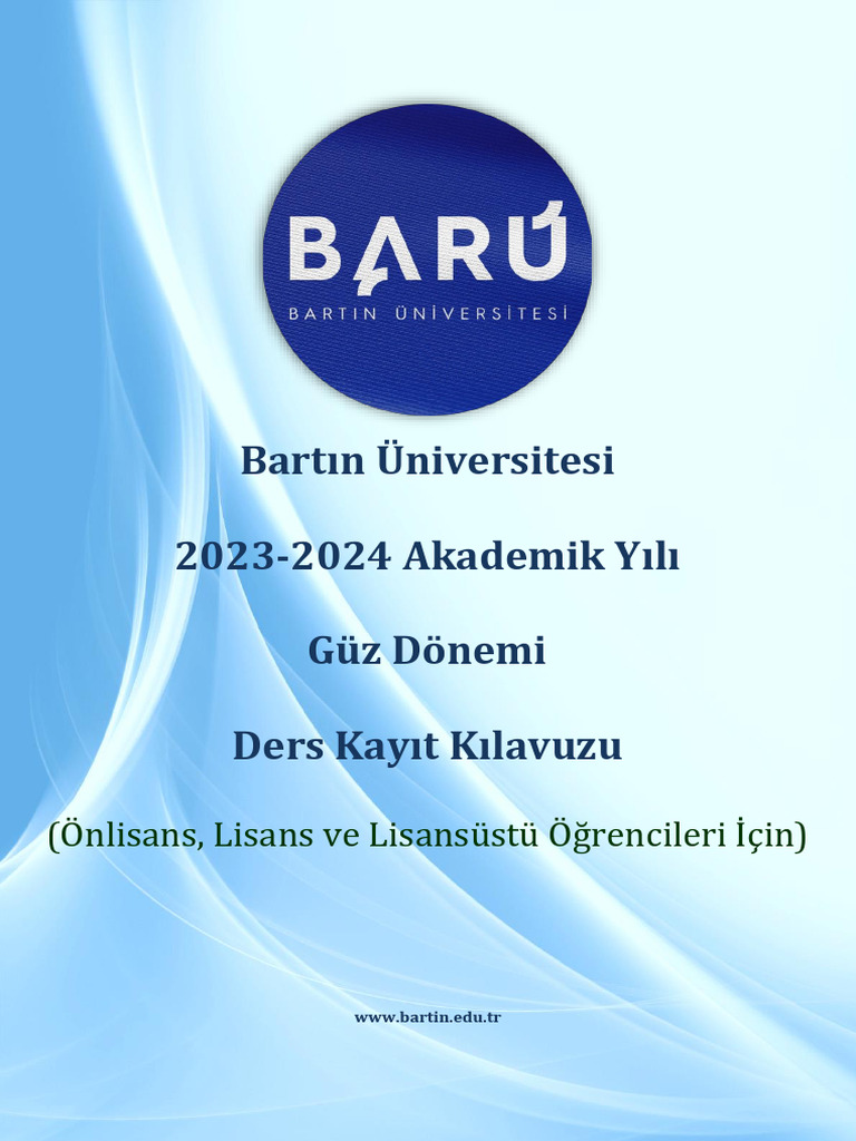 Akademik Yili Guz Donemi Onlisans Lisans Ve Lisansustu Ders Kayit Kilavuzu | PDF