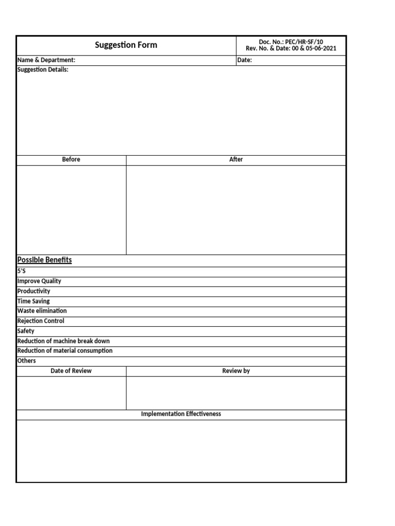 10.Suggestion Form | PDF
