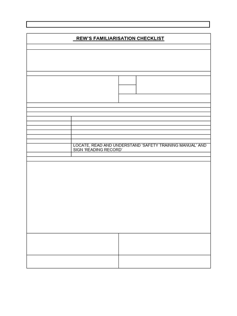 Crew Induction Checklist | PDF