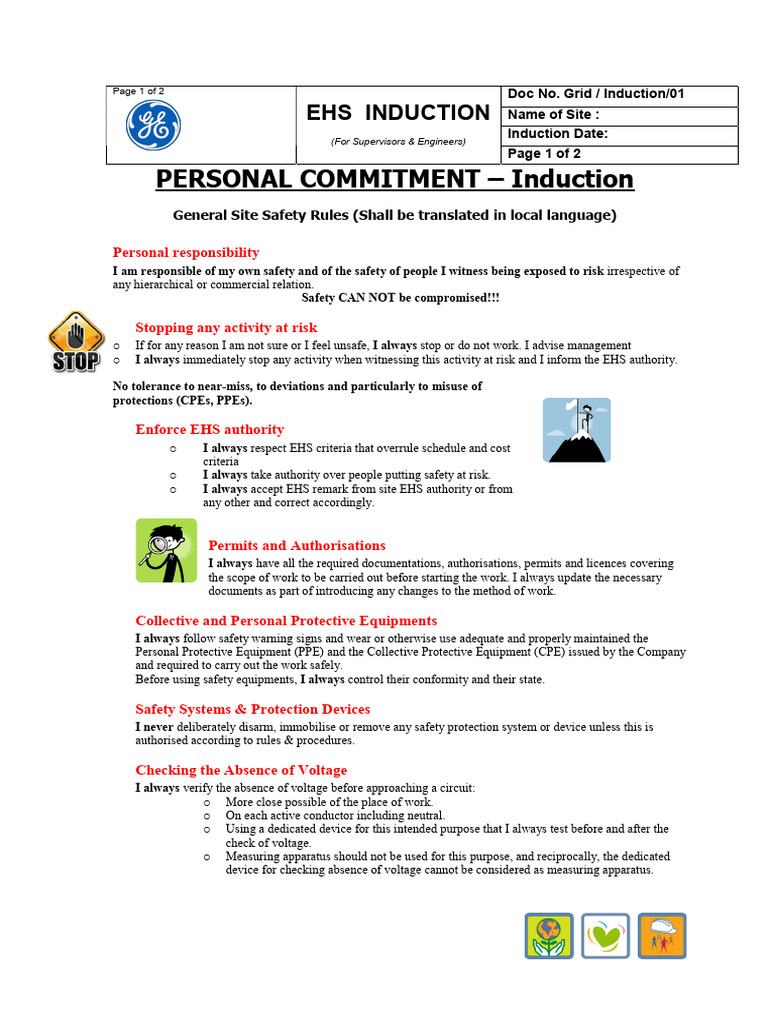 EHS INDUCTIONS | PDF | Voltage | Safety