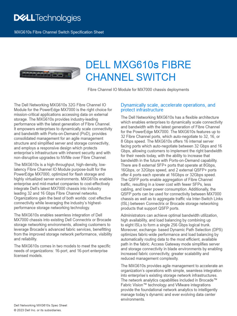 Dell Networking mxg610s Specsheet | PDF | Computer Network | Computer ...
