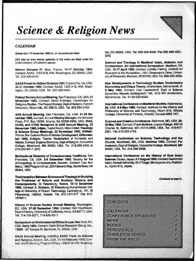 Science and Religion Some Historical Per | PDF | Science | Relationship ...