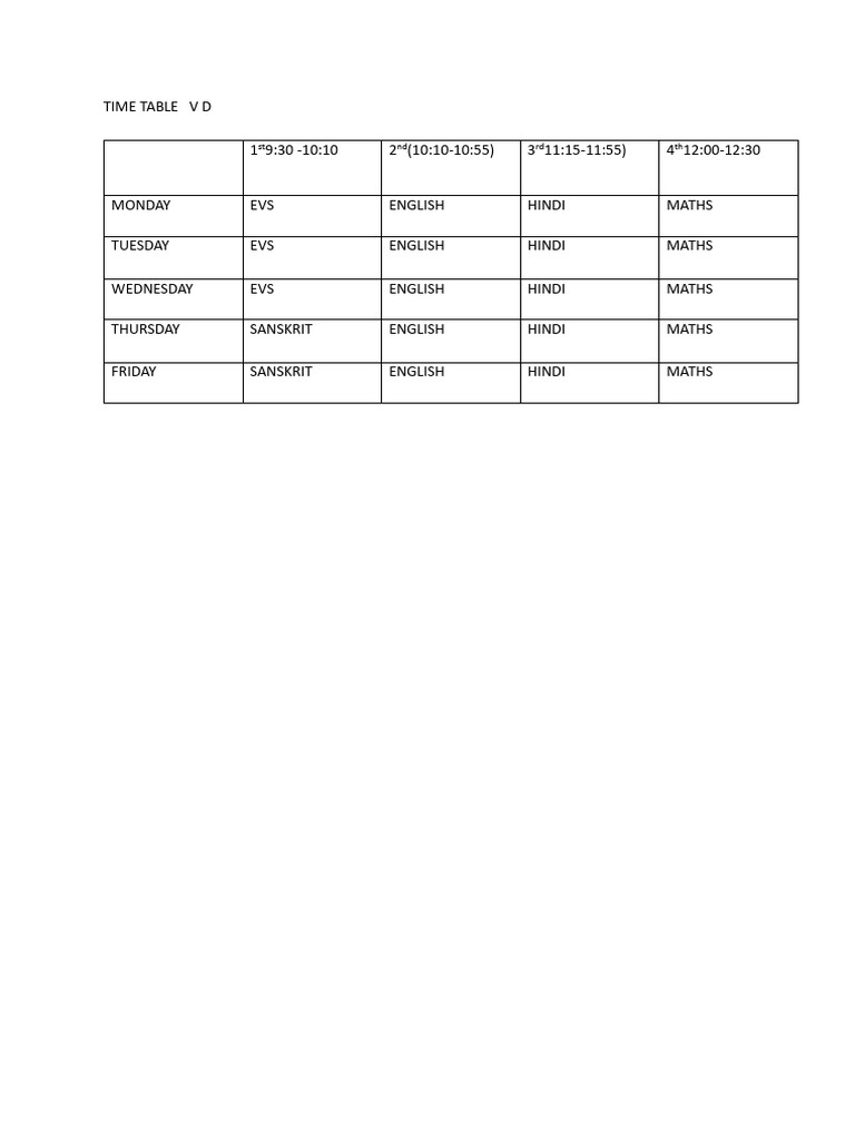 Online Time Table | PDF