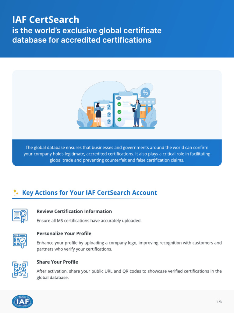 IAF CertSearch one pager | PDF | Certification | Computing