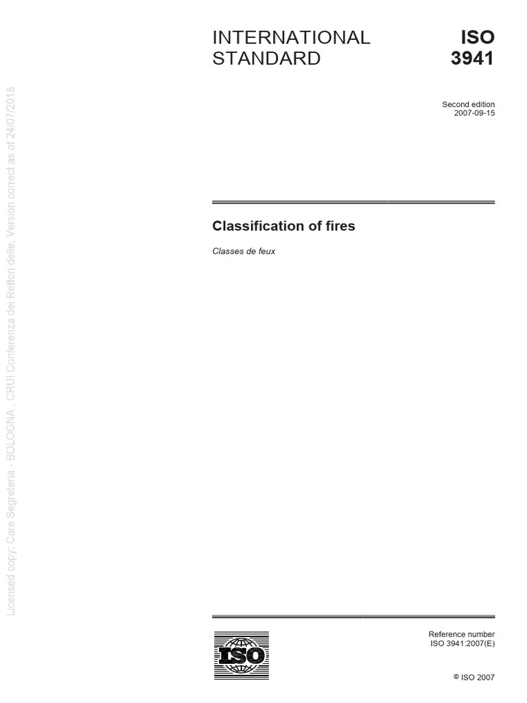 ISO 3941-2007 - (Classification of Fires) | PDF | International ...