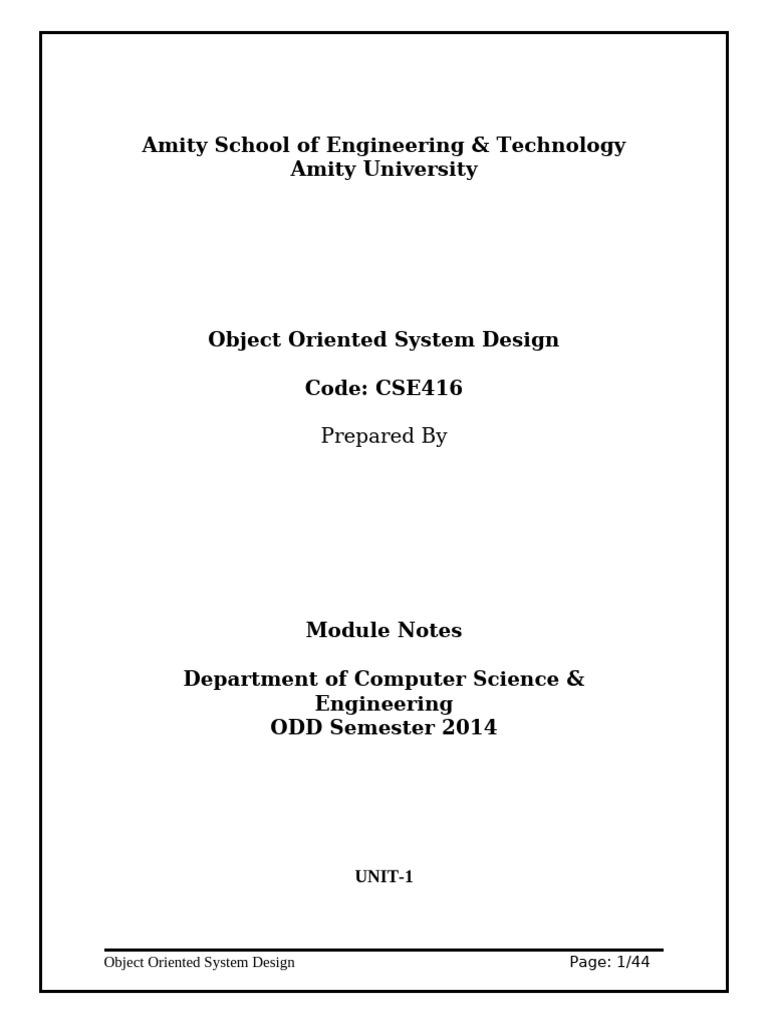 Oosd Unit1 - 2 | PDF | Class (Computer Programming) | Use Case