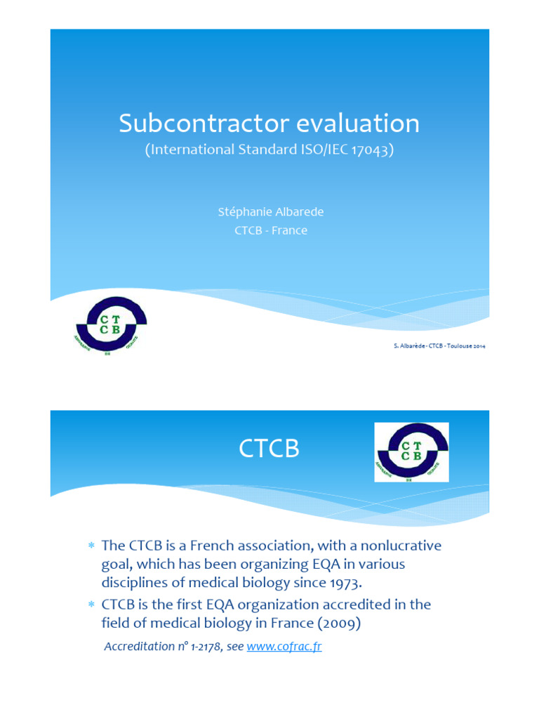 Subcontractor Evaluation in ISO/IEC 17043 | PDF