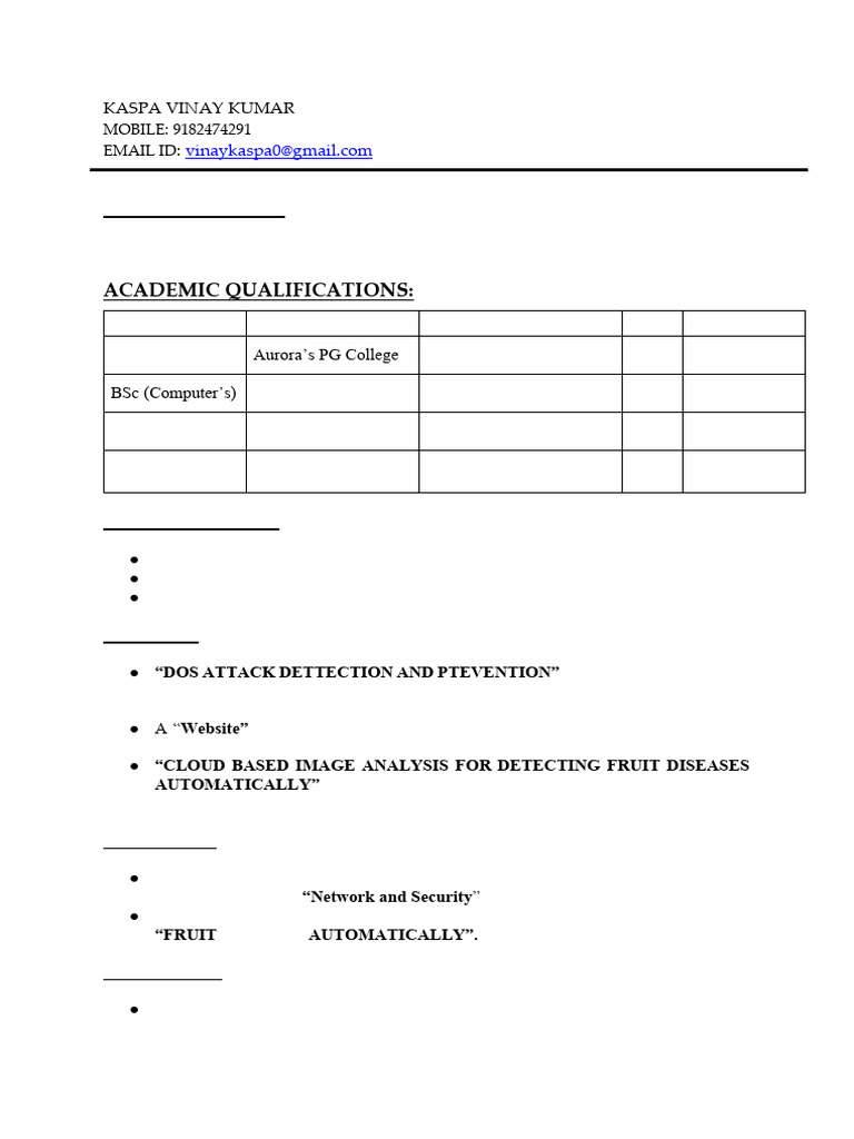 Vinay Kumar CV | PDF | Computing | Information Technology