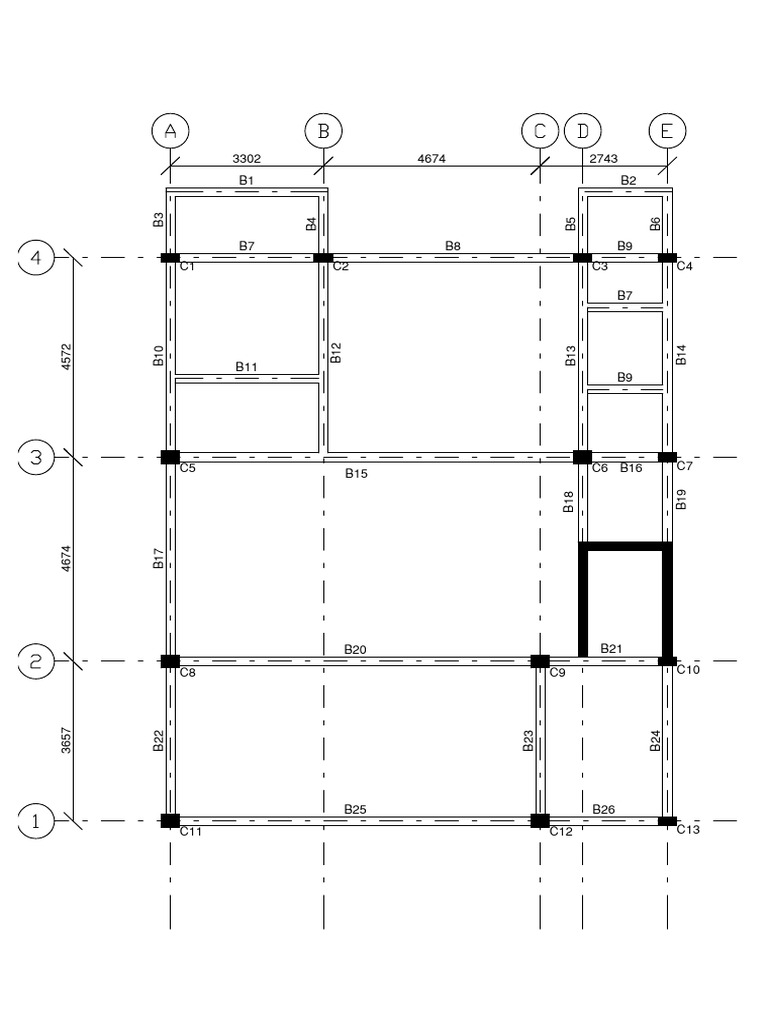 Beam Layout-Model - PDF Etabs | PDF