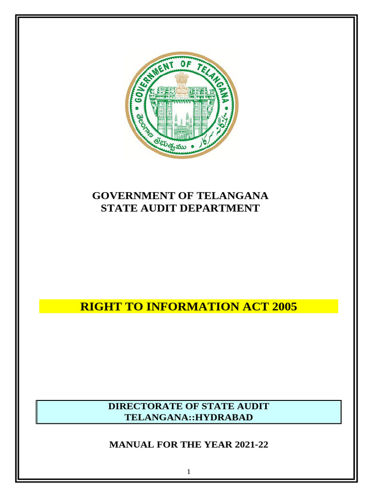 RTI - 4 (1) (B) - Manual 2021-22 | PDF | Audit