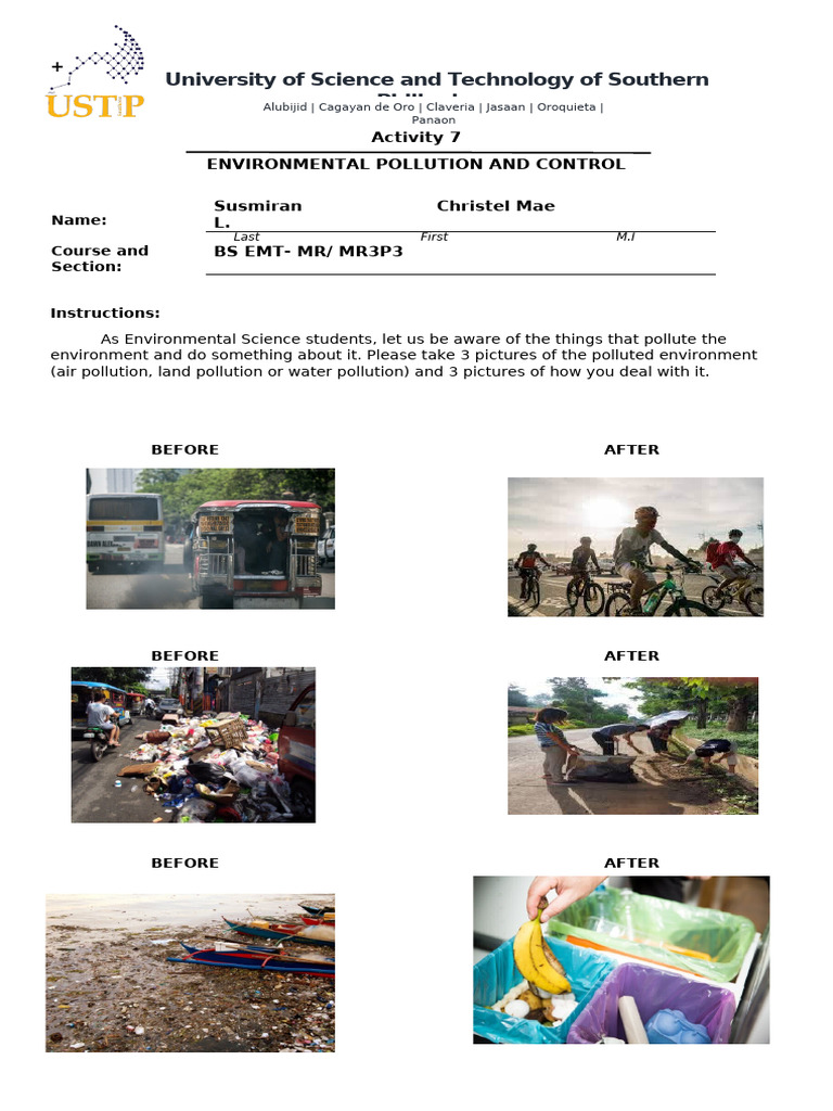 Activity 7 - ENVIRONMENTAL POLLUTION AND CONTROL | PDF