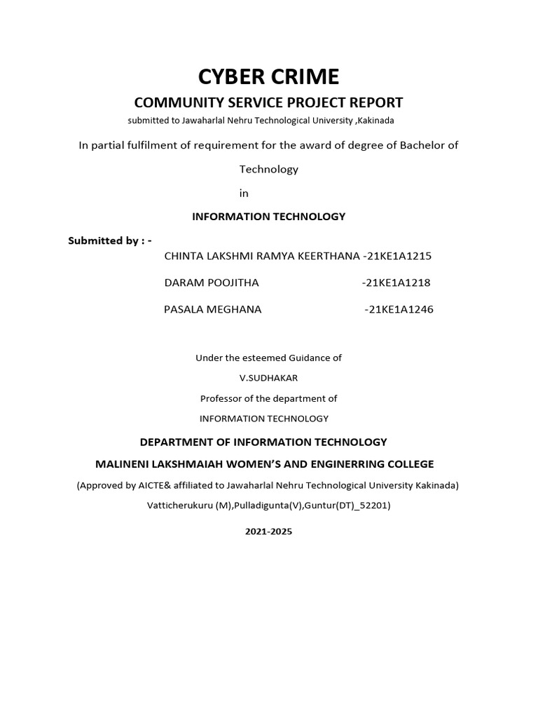Community Service Project(Ramya)[1] | PDF | Cybercrime | Security Hacker