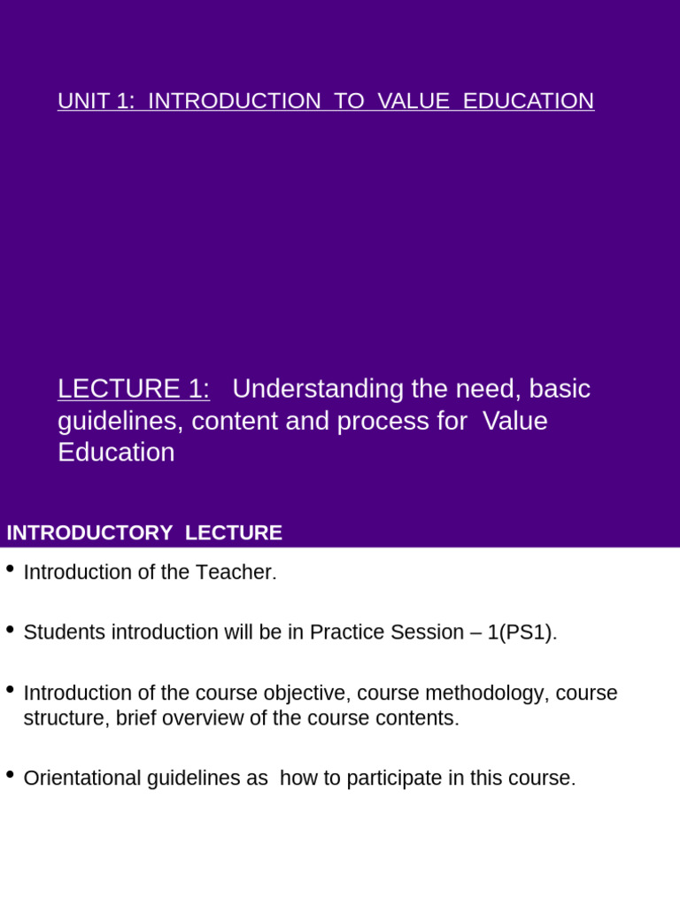 L1 - Understanding Value Education | PDF | Reason | Rationality