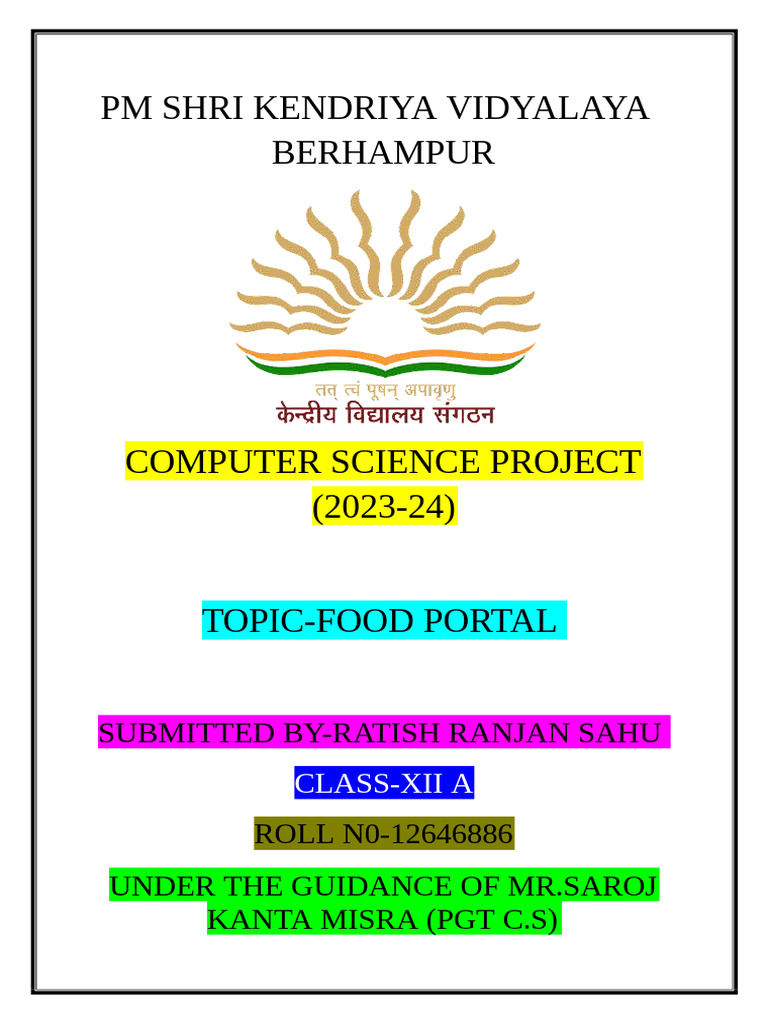 Food Portal | PDF | Computing