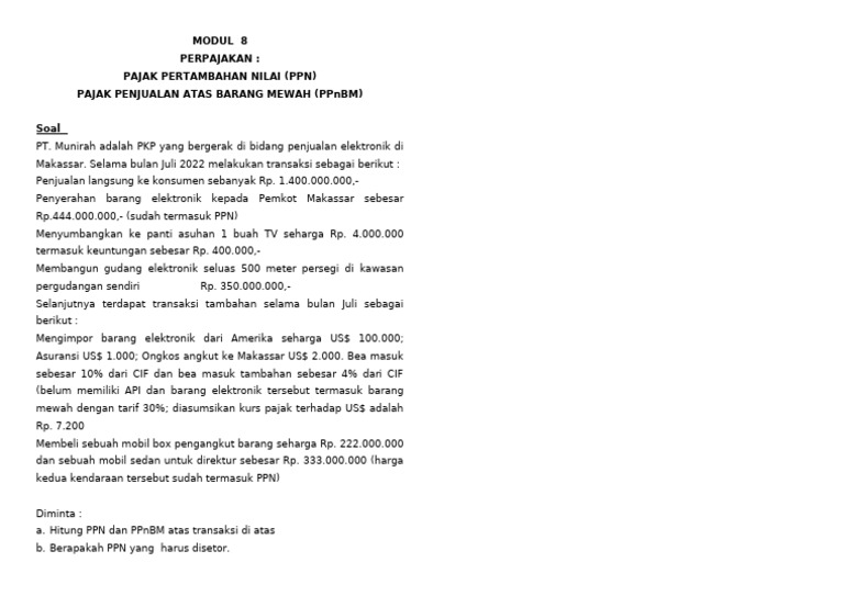 Modul 8 - PPN Dan PPNBM OK | PDF