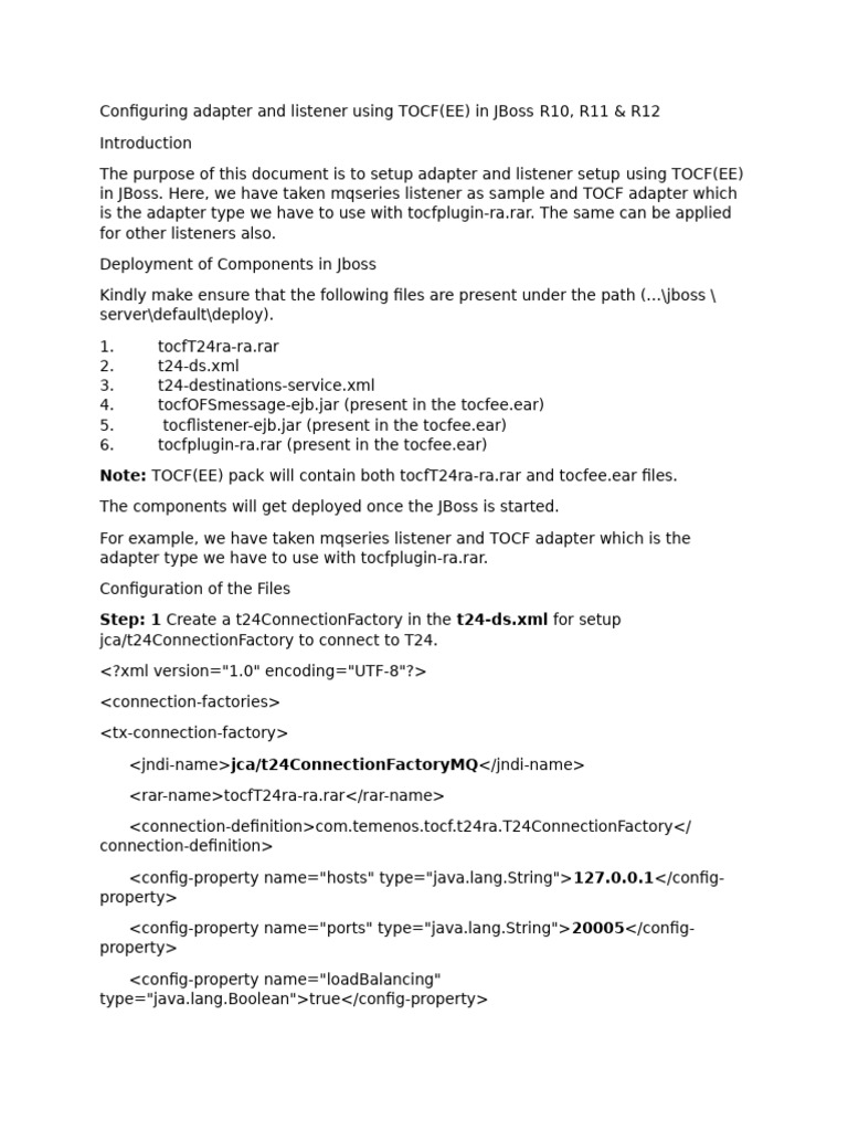Configuring adapter and listener using TOCF | PDF | Software Architecture | System Software