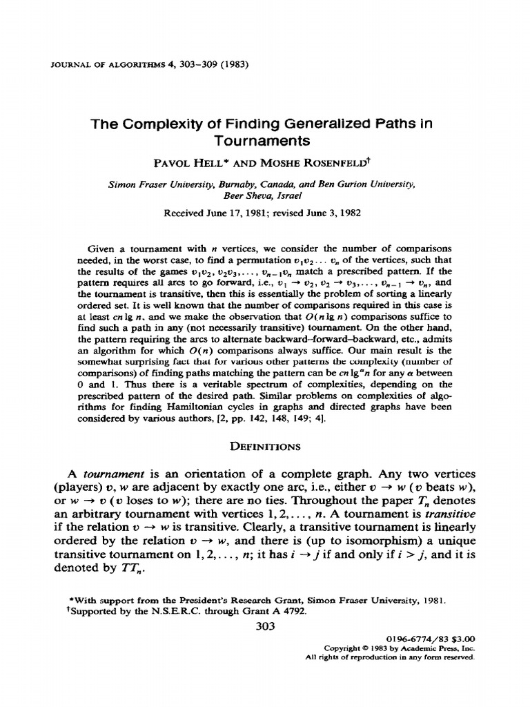 The Complexity of Finding Generalized Pa | PDF | Permutation | Mathematics