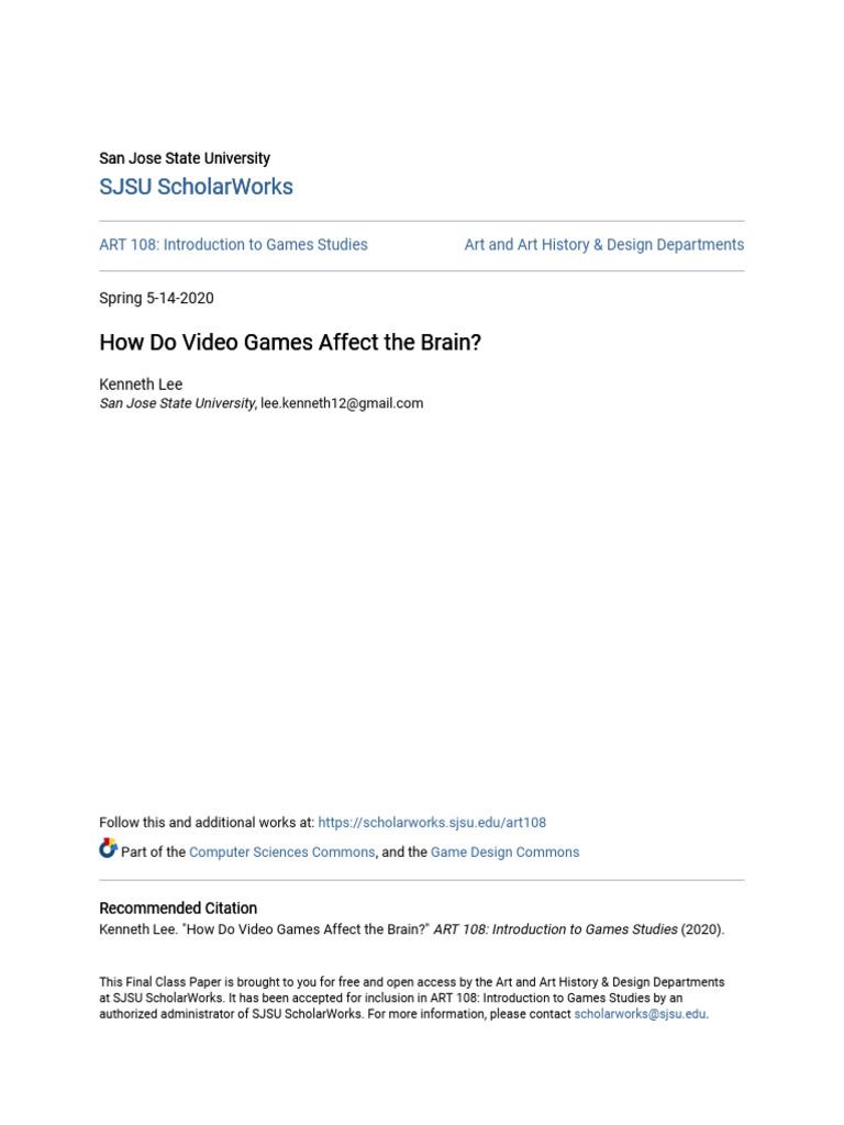 How Do Video Games Affect The Brain - 2 | PDF | Empathy | Adolescence