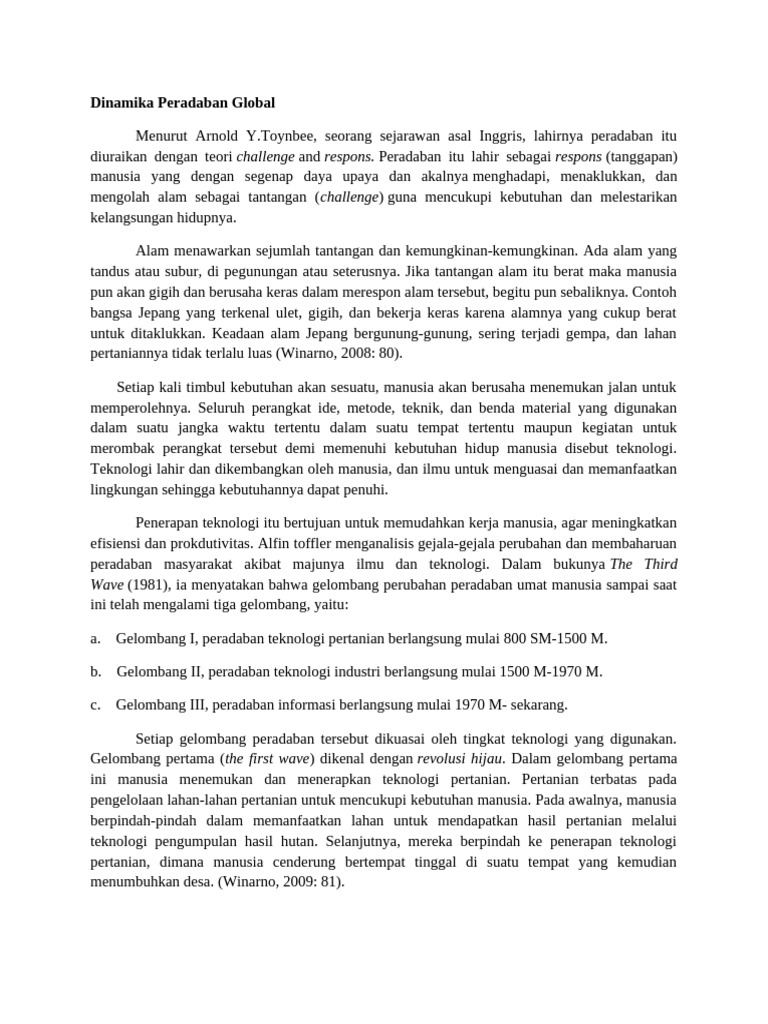Dinamika Peradaban dan Pendidikan Global | PDF