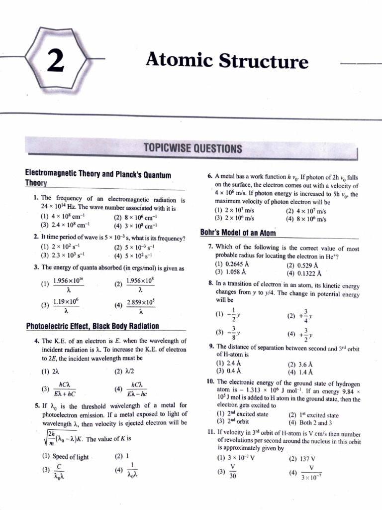 Atomic Structure Chem CJEE | PDF