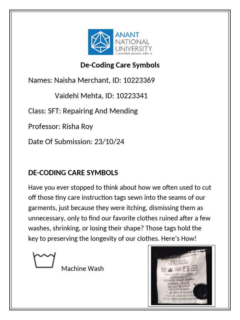 De-Coding Care Symbols | PDF