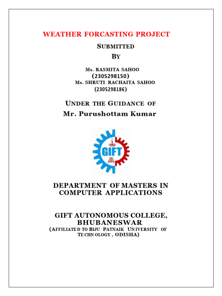 Weather Forecasting Report - Ai | PDF | Weather Forecasting | Weather