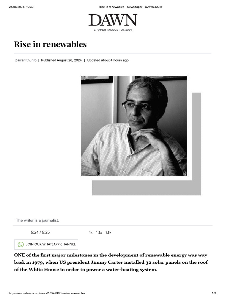 Rise in Renewables - Newspaper | PDF | Renewable Energy | Solar Power
