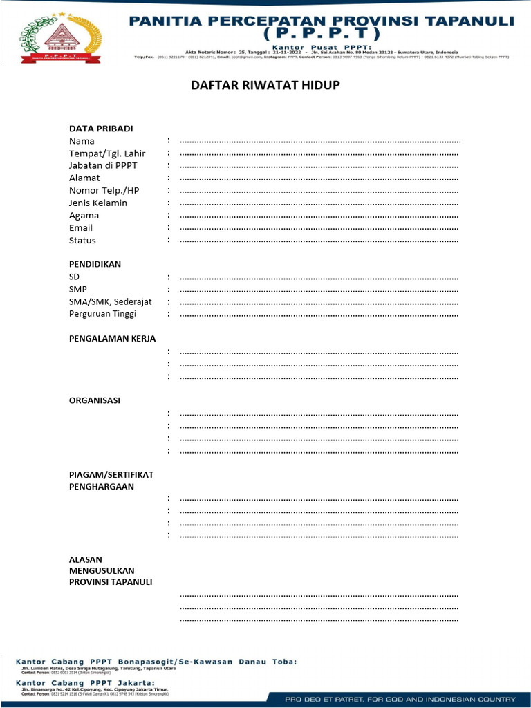 Format CV PPPT | PDF