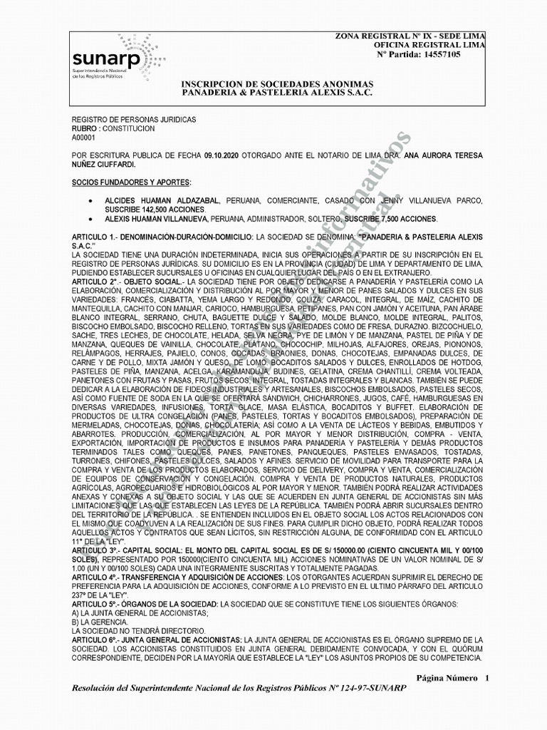 Panaderia y Pasteleria Alexis | PDF