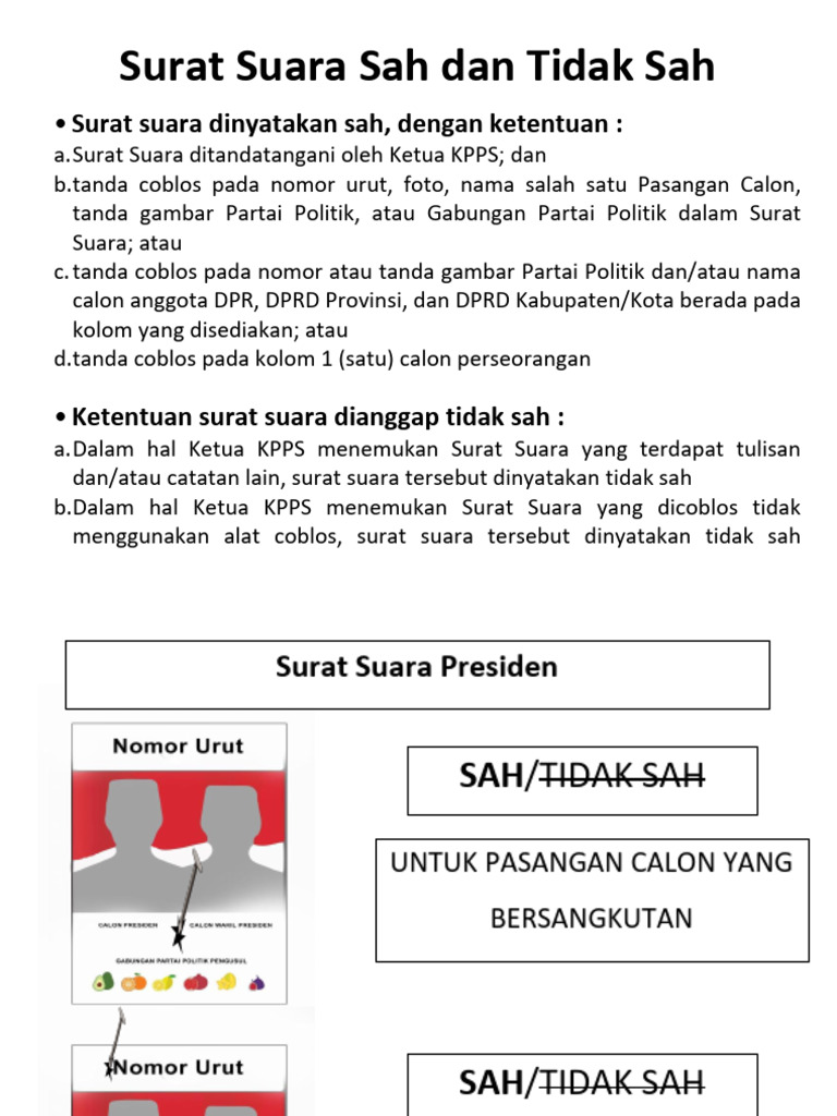 Surat Suara Sah Dan Tidak Sah | PDF