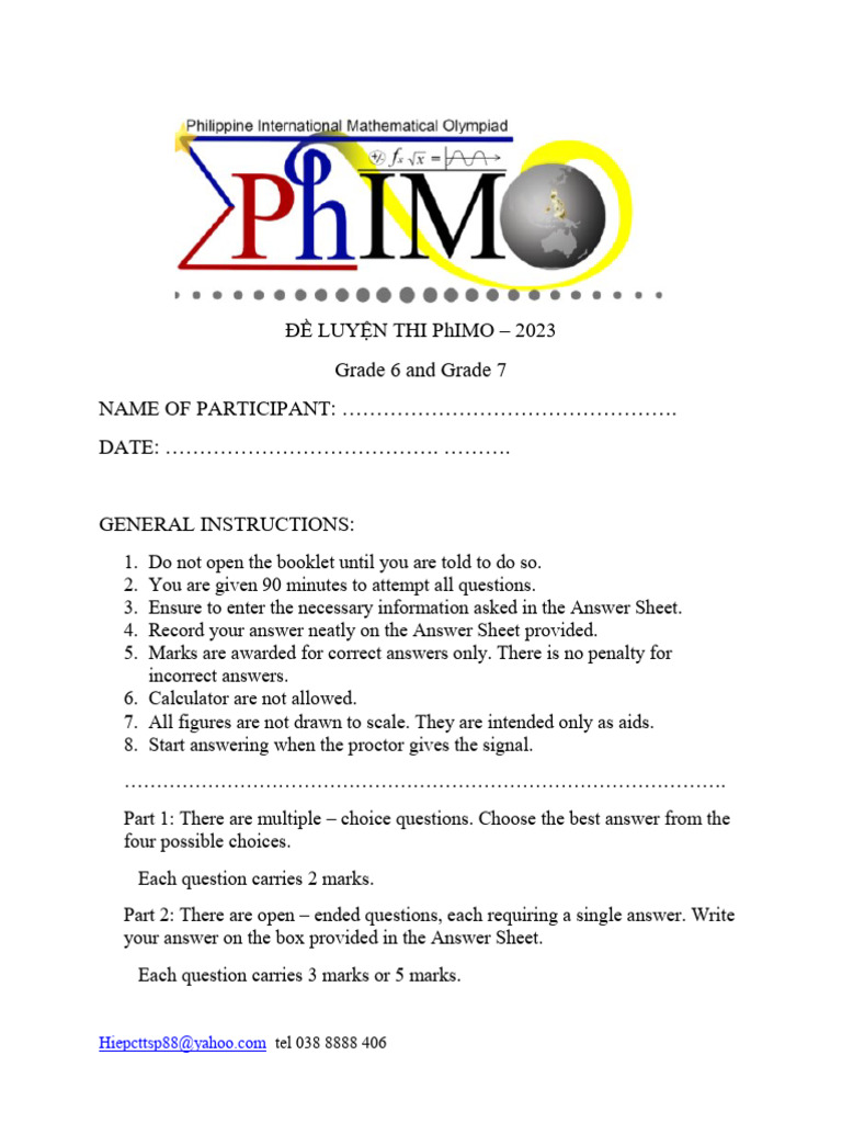 ON THI PhiMo 6 Va 7 | PDF | Area | Elementary Geometry