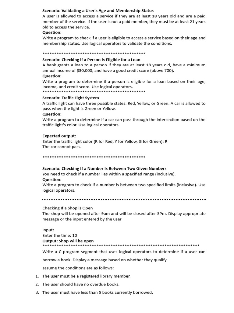 If constucts -Scenario based questions | PDF