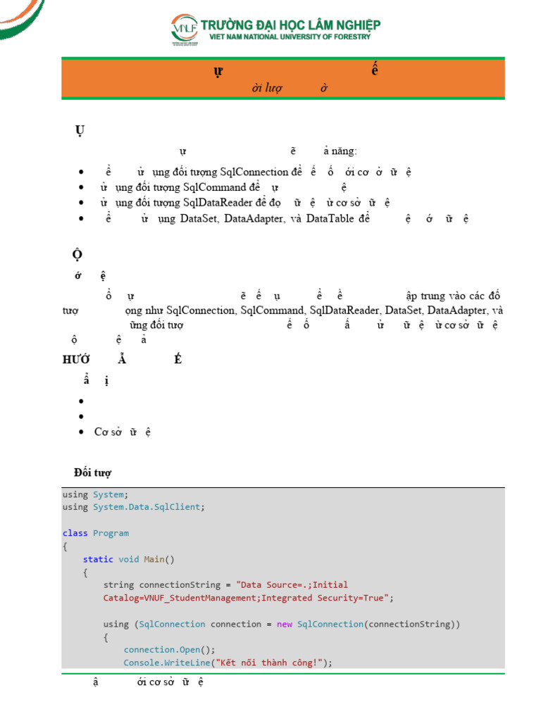 Lab03 - ADO.NET (tiếp) | PDF