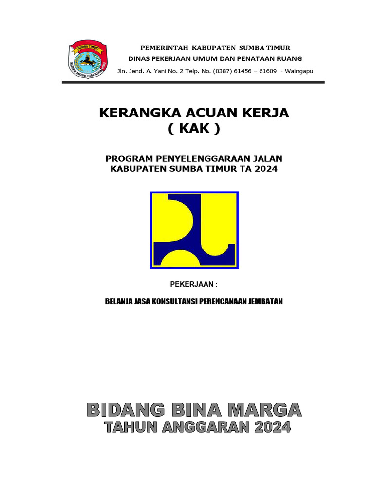 Kerangka Acuan Kerja Perencanaan Jembatan | PDF