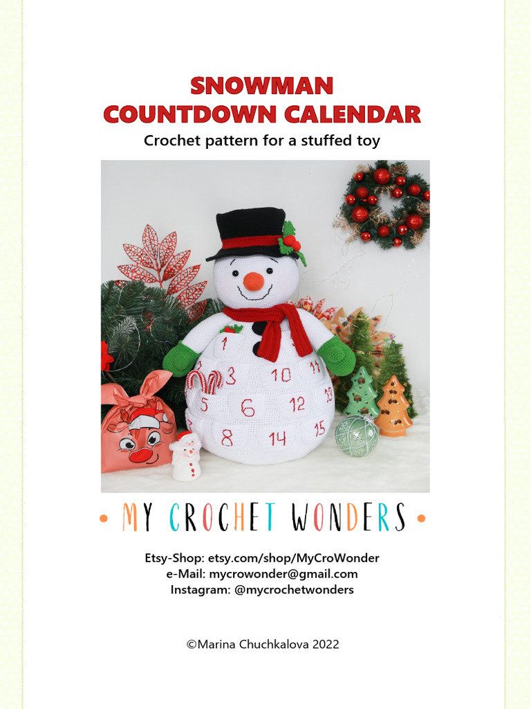 Snowman Countdown Calendar | PDF | Crochet | Yarn