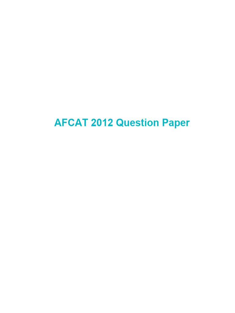 AFCAT 2012 Question Paper Set 4 | PDF | Rock (Geology) | Prices