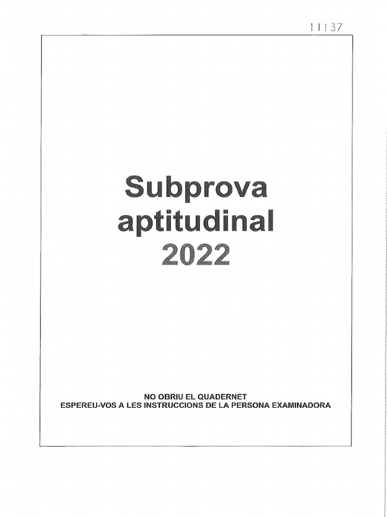 Subprova I Plantilla Aptitudinal | PDF