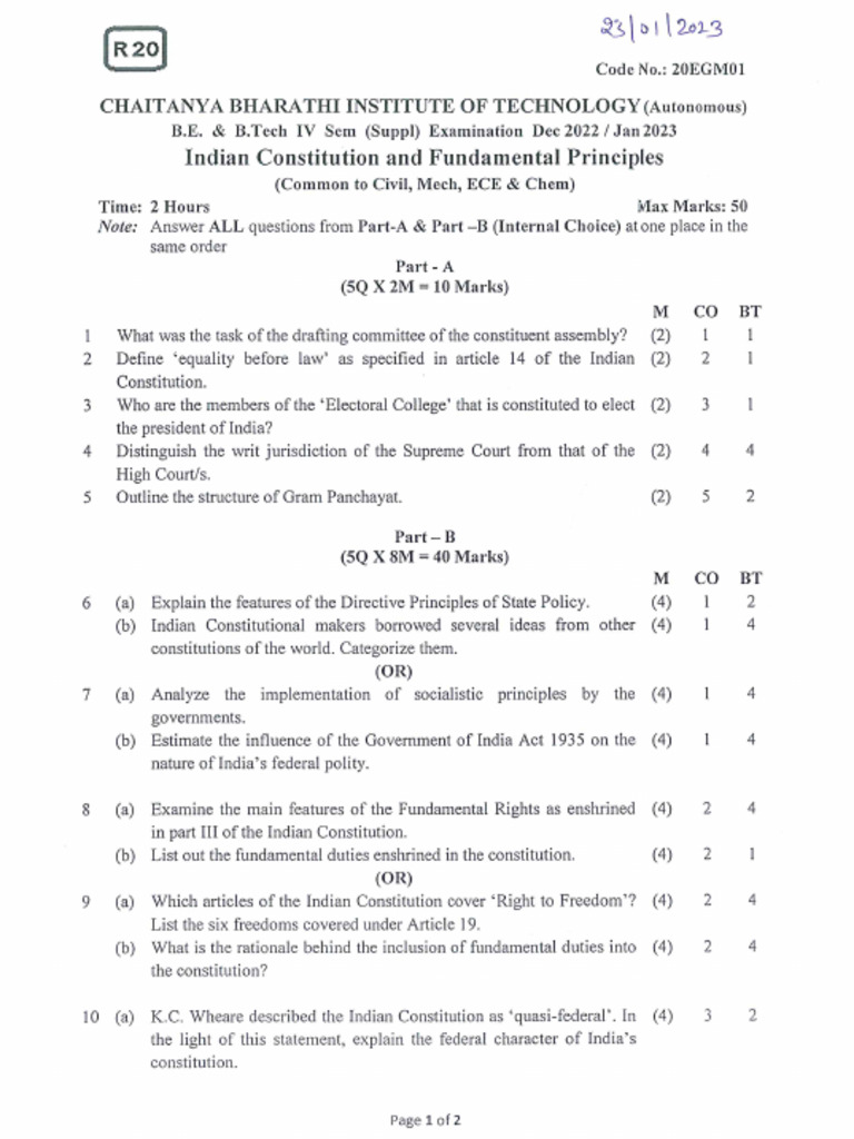 QP Jan 2023 IV Sem | PDF