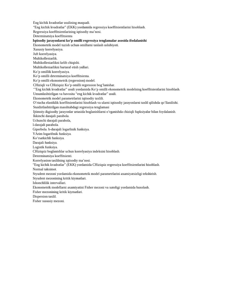 2-Oraliq Savollar2024-2025 | PDF