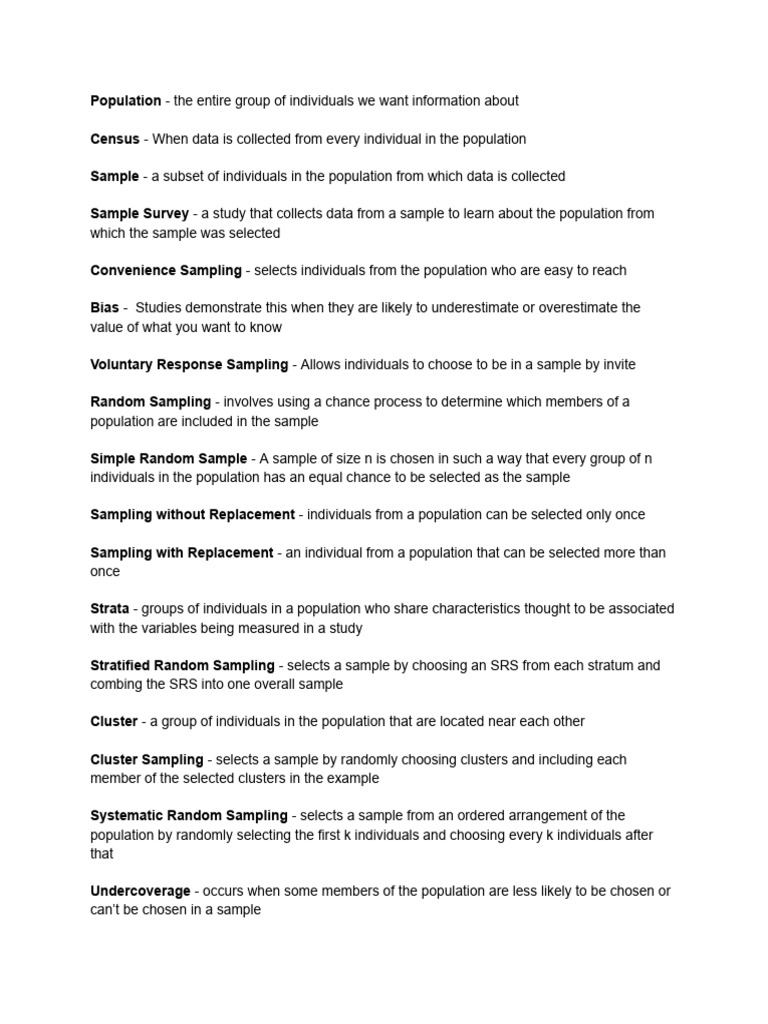 Understanding Sampling and Experimental Design | PDF | Sampling ...