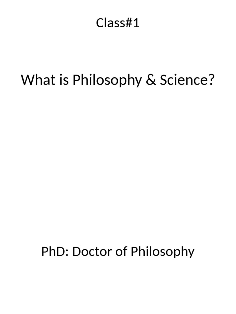 Introduction to Philosophy & Science | PDF
