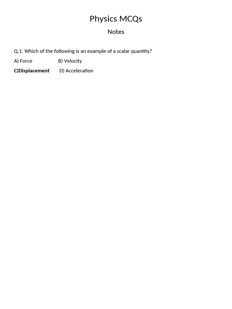 Physics MCQs | PDF