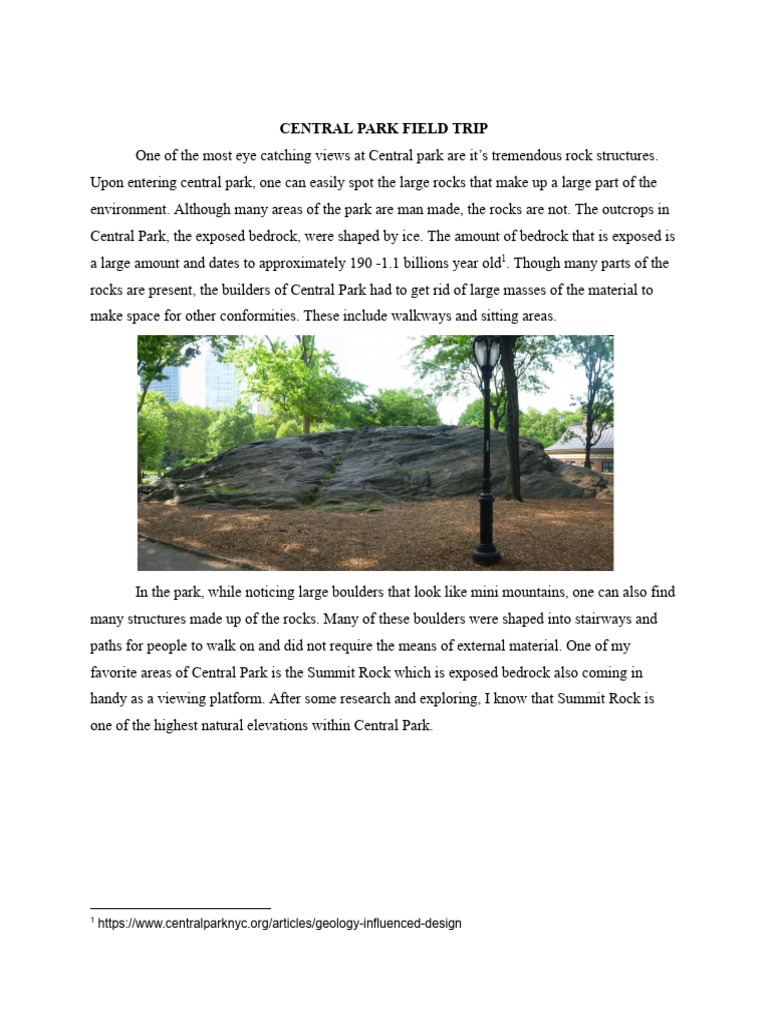 CENTRAL PARK trip | PDF