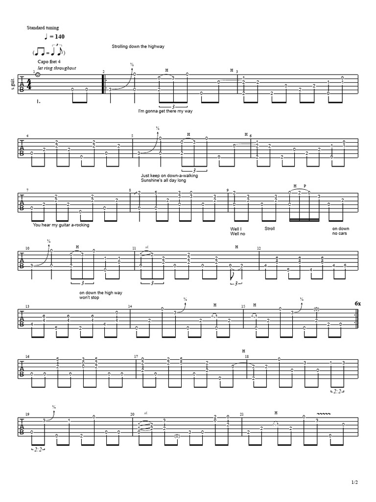 Strolling Down The Highway | PDF | Music Technology | Guitar Family ...