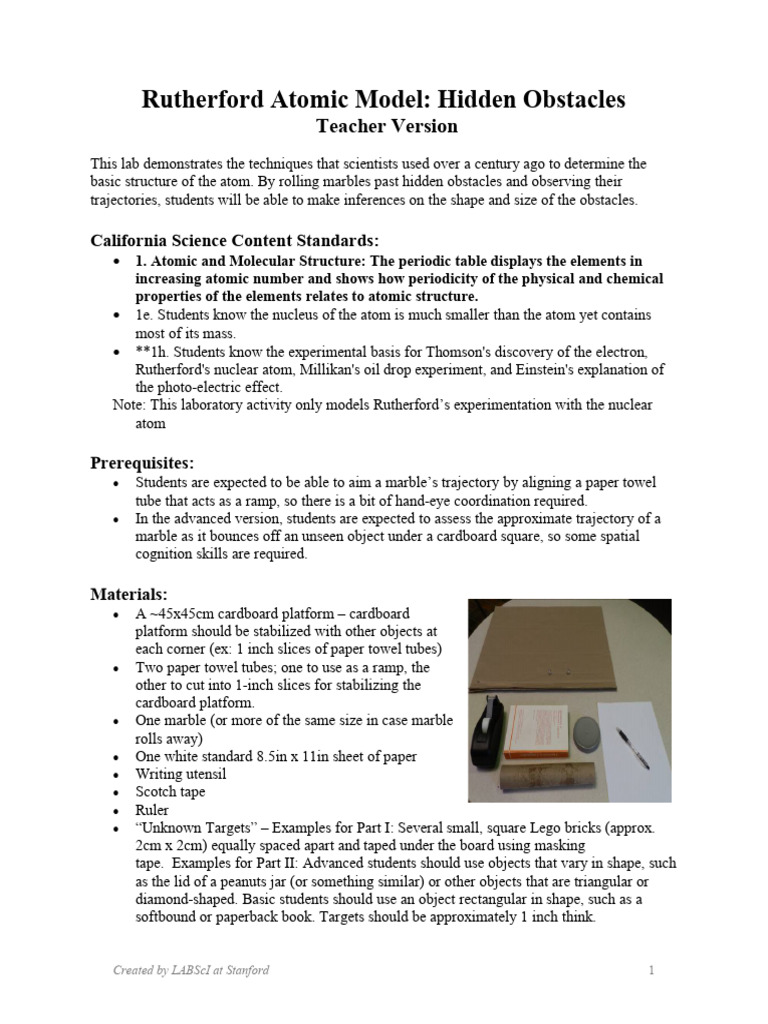 Rutherford Atomic Model T | PDF | Atoms | Atomic Nucleus