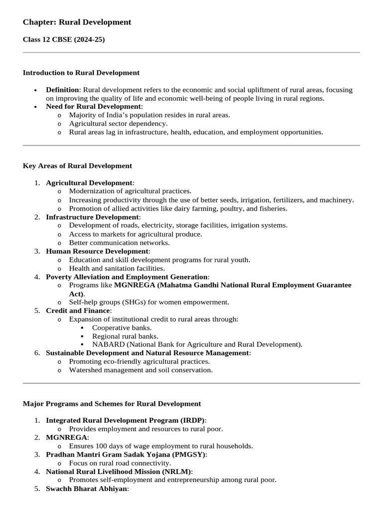 Class 12 Ied Notes | PDF | Economic Growth | Economy Of India